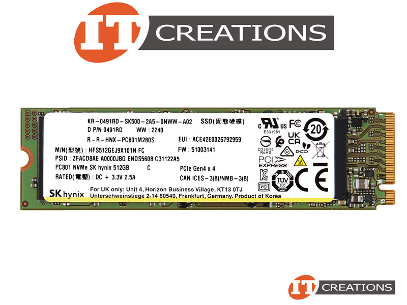 HFS512GEJ9X101N-DELL - New Other - DELL / SK Hynix 512GB PCIE Gen4 X4 ...