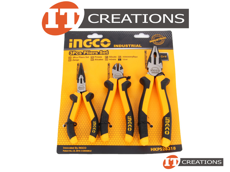 HKPS28318 Ingco 3pcs Pliers SET KIT ( 1 ) ONE Combination Plier ( 8 ...