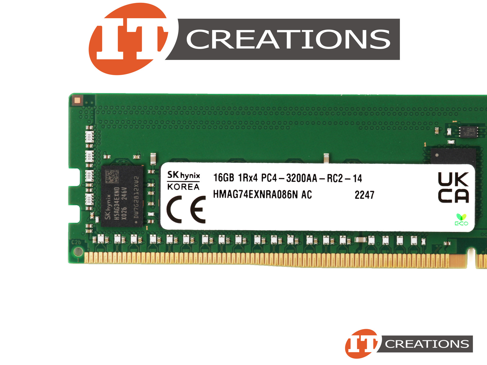 HMAG74EXNRA086N SK Hynix 16GB PC4-25600aa-R DDR4-3200aa-R Registered ...