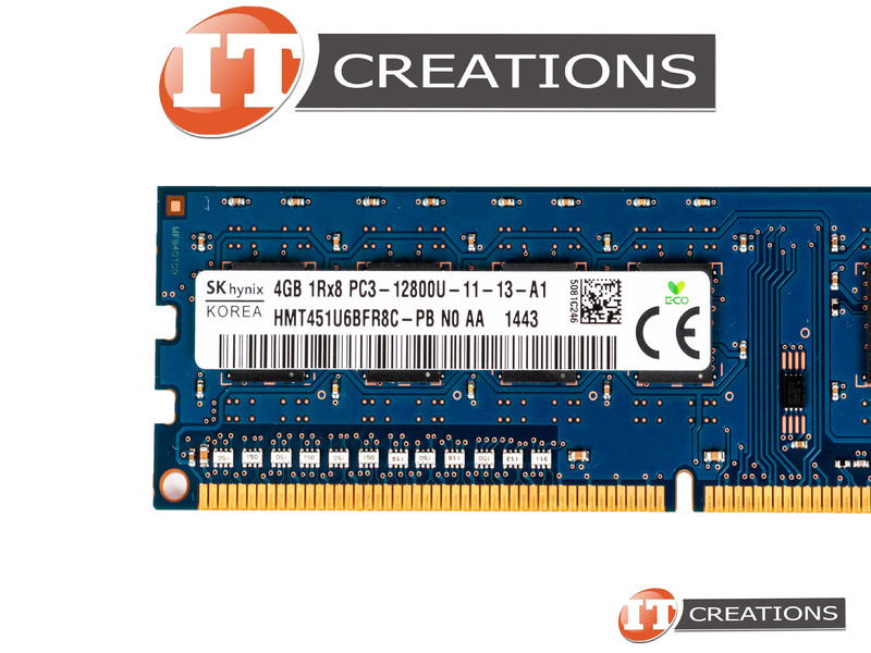 HMT451U6BFR8C-PB SK HYNIX 4GB PC3-12800U DDR3-1600 UNBUFFERED NON ECC 1RX8 CL11 240 PIN 1.5V ...