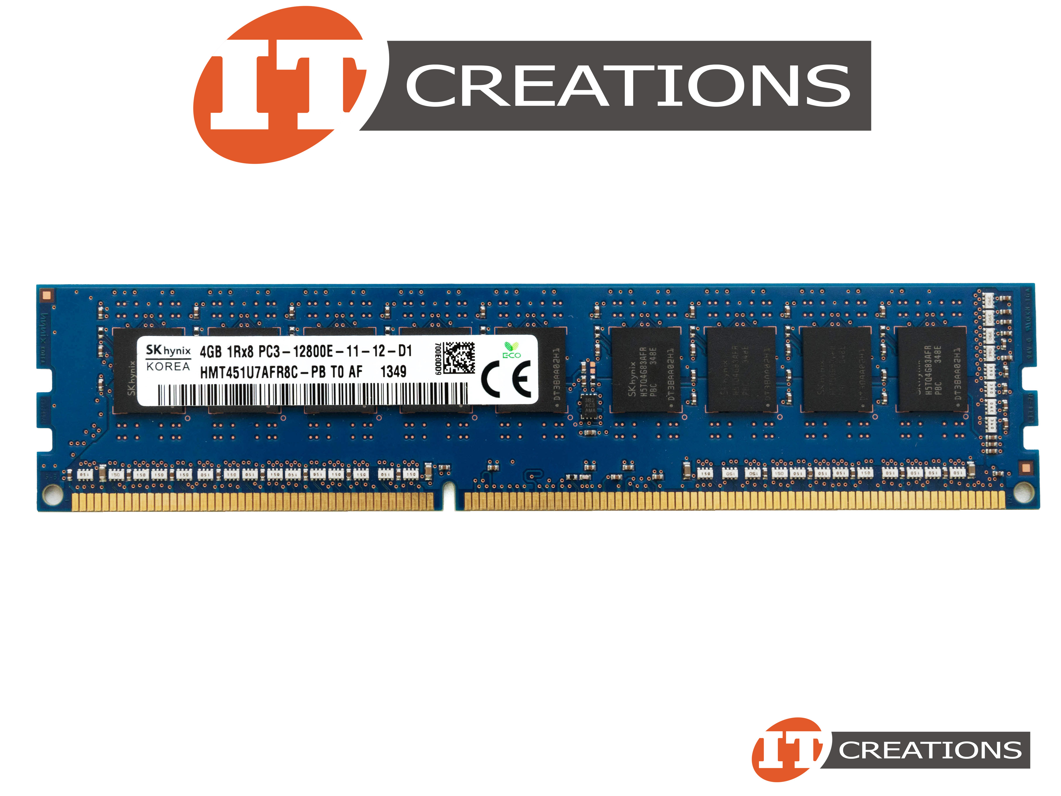 HMT451U7AFR8C-PB SK Hynix 4GB PC3-12800e DDR3-1600 Unbuffered ECC 1rx8 Cl11 240 PIN 1.5v Memory ...