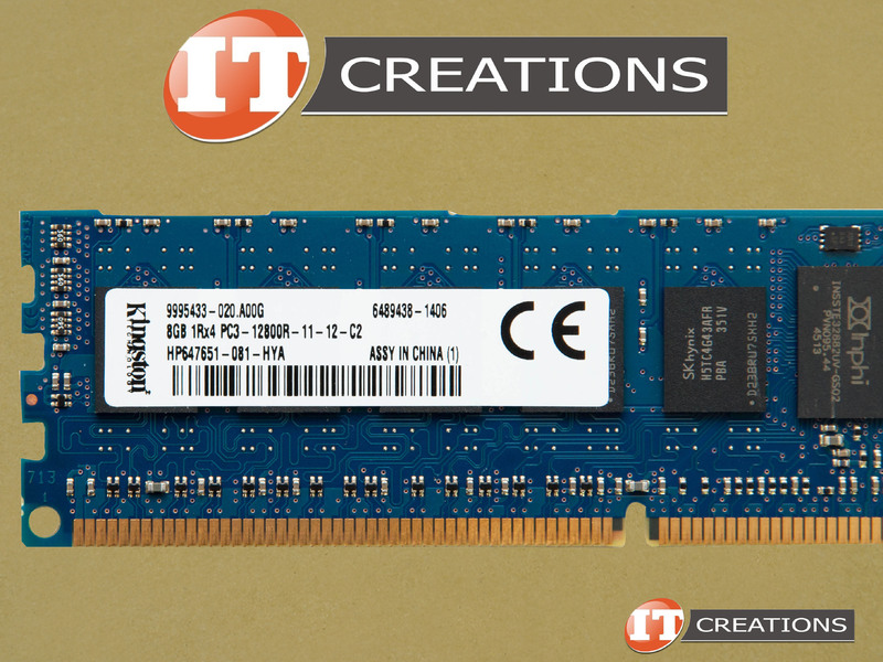 HP647651-081-HYA-REF - Refurbished - HP / Kingston 8GB PC3-12800r DDR3-1600 Registered ECC Cl11 ...