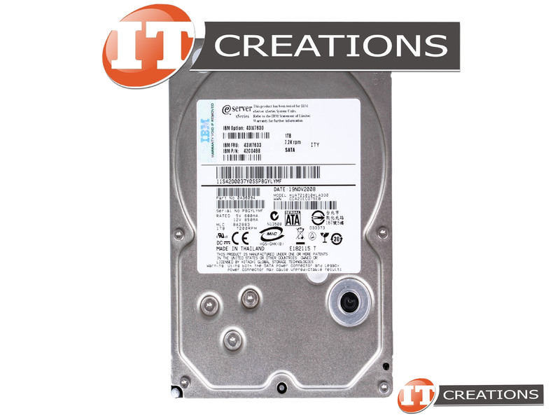 HUA721010KLA330-IBM IBM 1TB 7.2K RPM SATA 3.5 INCH HARD DRIVE (DUAL ...
