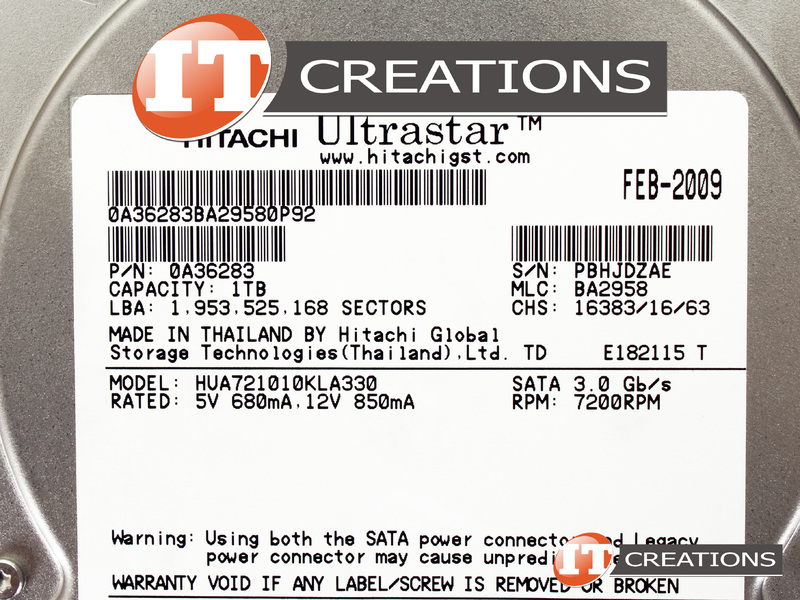 HUA721010KLA330 Hitachi 1TB 7.2k RPM SATA 3.5 Inch Hard Drive