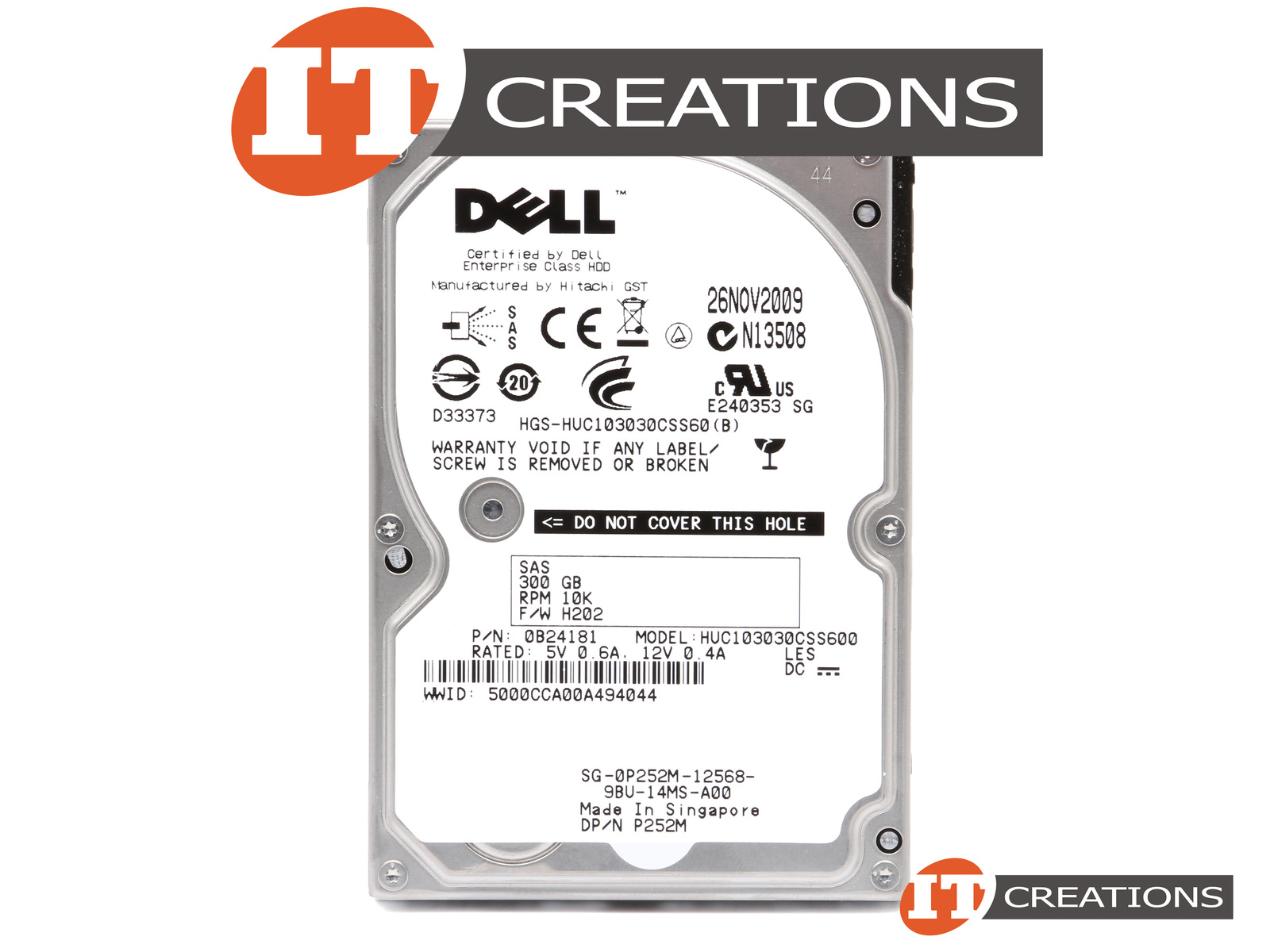 HUC103030CSS600-DELL - Used - DELL / HITACHI 300GB 10K RPM SAS 2.5 INCH ...