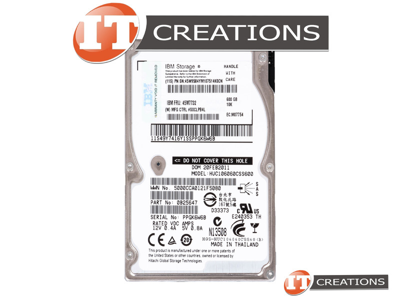 HUC106060CSS600-IBM - Refurbished - IBM / Hitachi Global 600GB 10K RPM ...