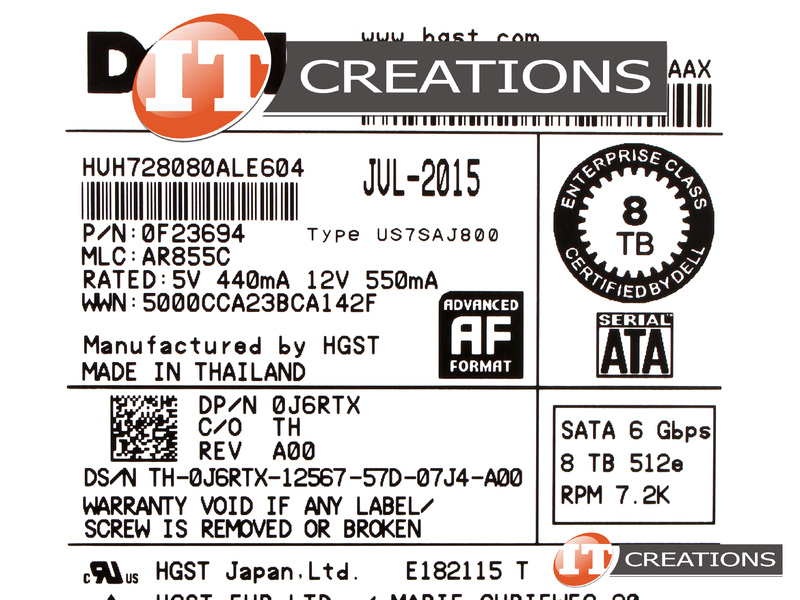 HUH728080ALE604-DELL - Refurbished - DELL / HITACHI GLOBAL 8TB 7.2K RPM ...