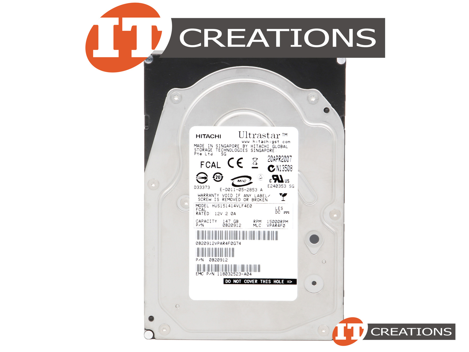 HUS151414VLF4E0-EMC - Used - EMC / HITACHI GLOBAL 147GB 15K RPM FIBRE ...