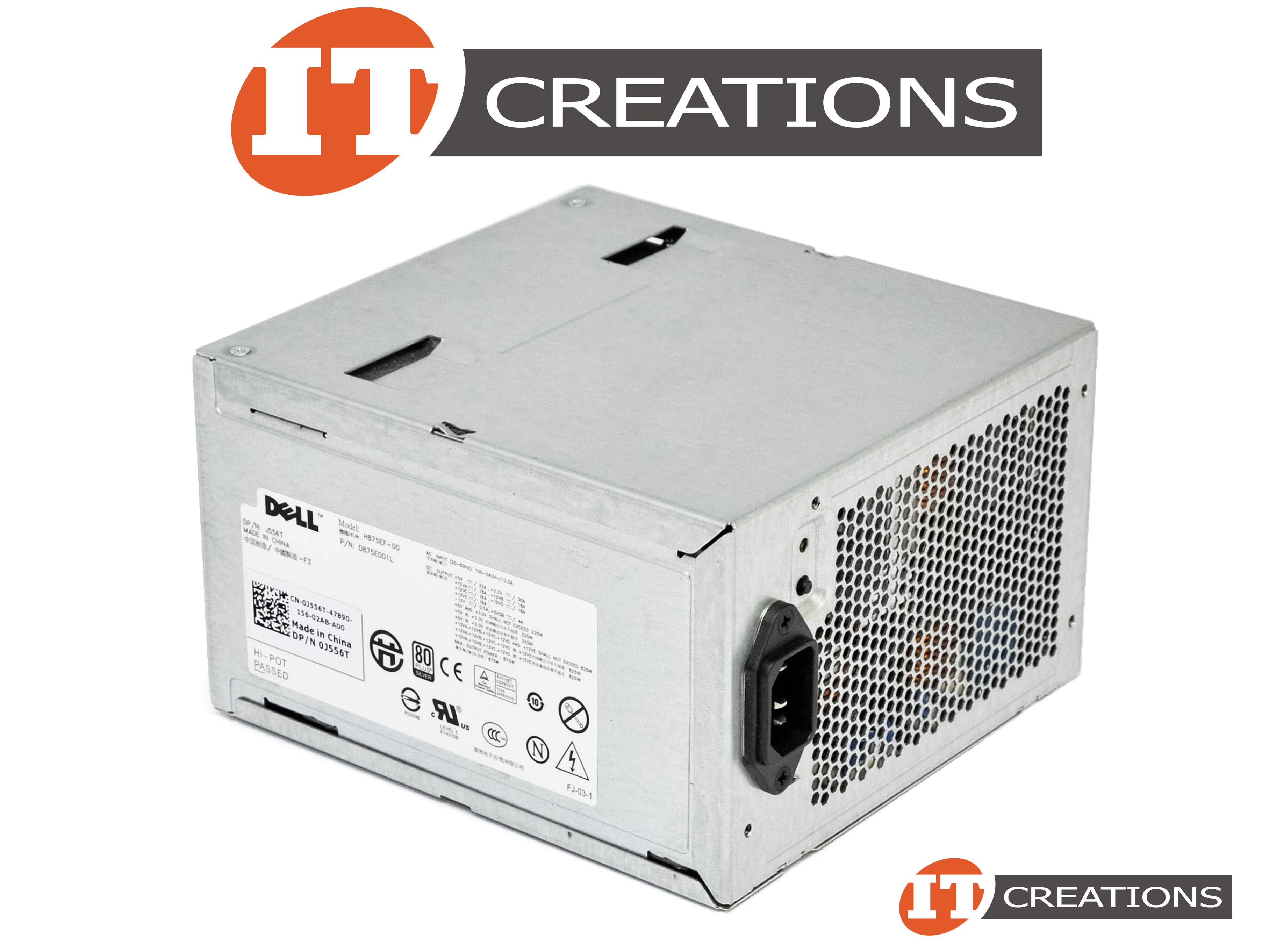 J556T DELL POWER SUPPLY 875W INPUT 100-240V 50-60HZ 12.5A 80 PLUS ...