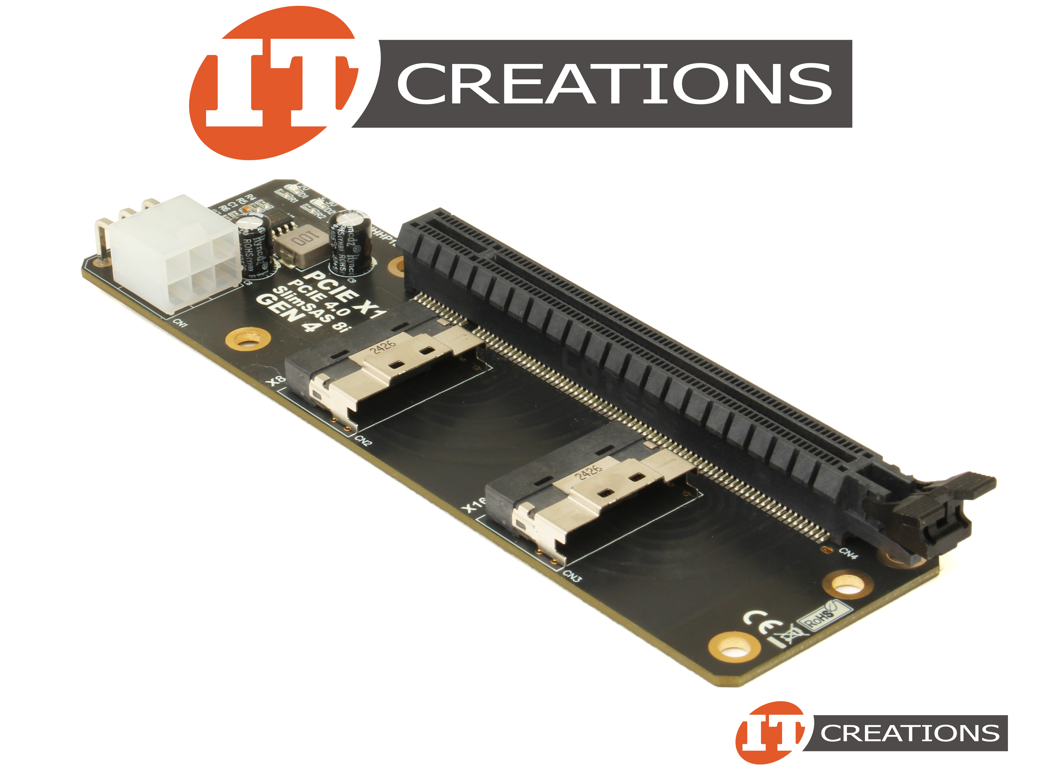 JHHP1B-2 JMT Dual Port SLIMSAS 8I TO PCI-E 4.0 X16 Slot Riser Board ...