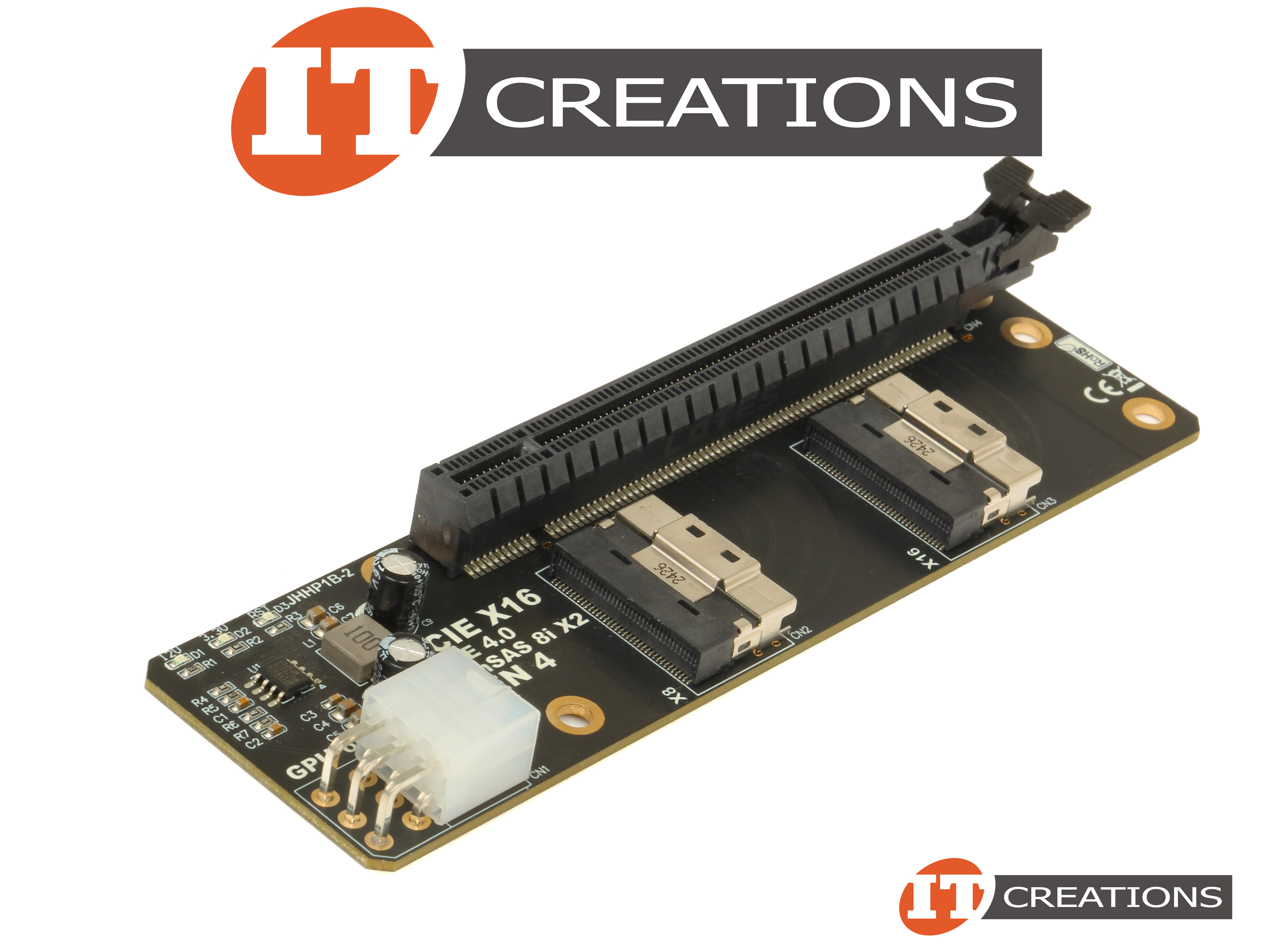 JHHP1B-2 JMT Dual Port SLIMSAS 8I TO PCI-E 4.0 X16 Slot Riser Board ...