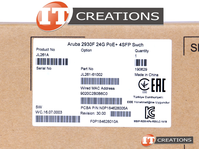 JL261A-RETAIL - Retail - HP / Aruba 2930f 24G Poe+4sfp Switch 1U 10 ...