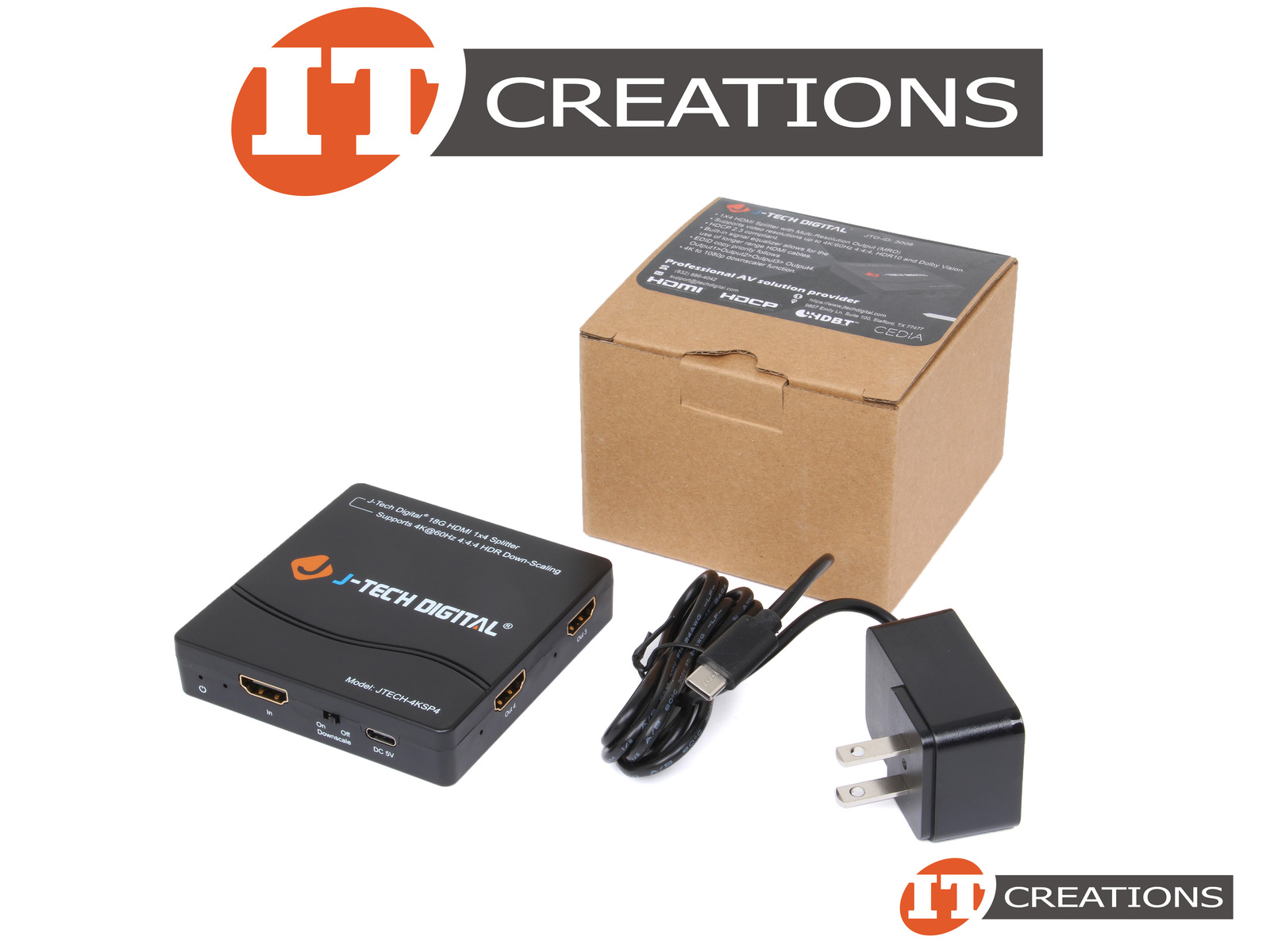 JTECH-4KSP4-NEW - New - Jtech 4ksp4 Hdmi Splitter 1X4 Multi Resolution Output Module 18gb/s ( 1 ...