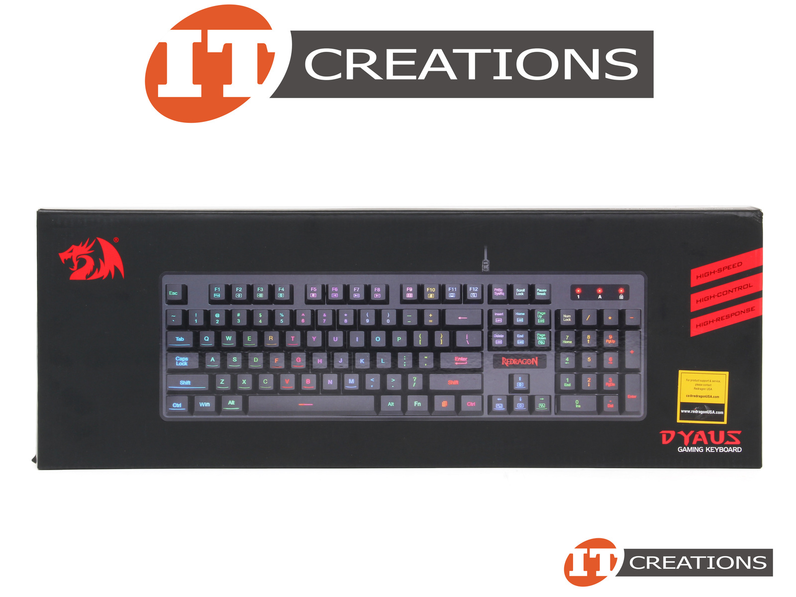 K509-1-RETAIL - Retail - Redragon Dyaus PRO 104 KEY RGB Wired Keyboard ...