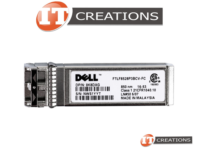 K8DXG DELL 8gfc 850nm LC FC Sfp+ Transceiver Finisar 8.5gfc / 8.5gb/s ...