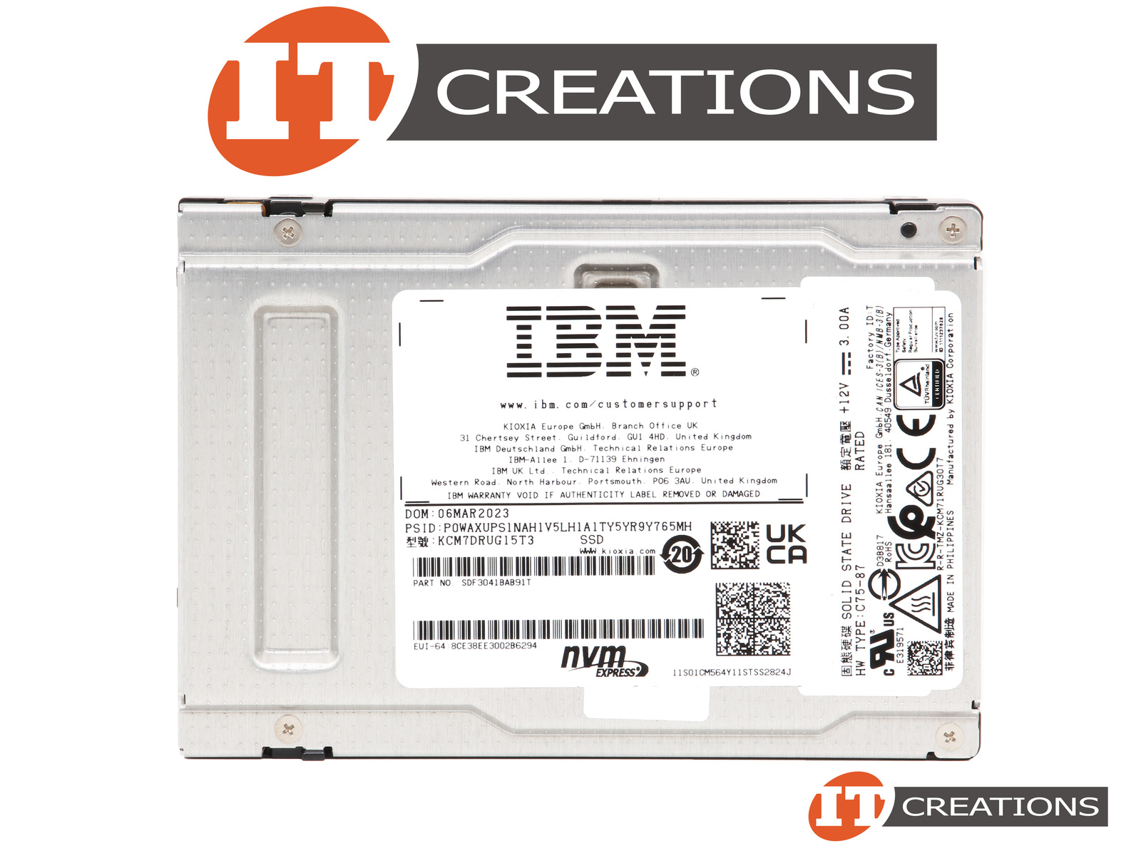 KCM7DRUG15T3-IBM - New Other - IBM 15.3TB 112-Layer TLC PCIE 5.0 X4 ...