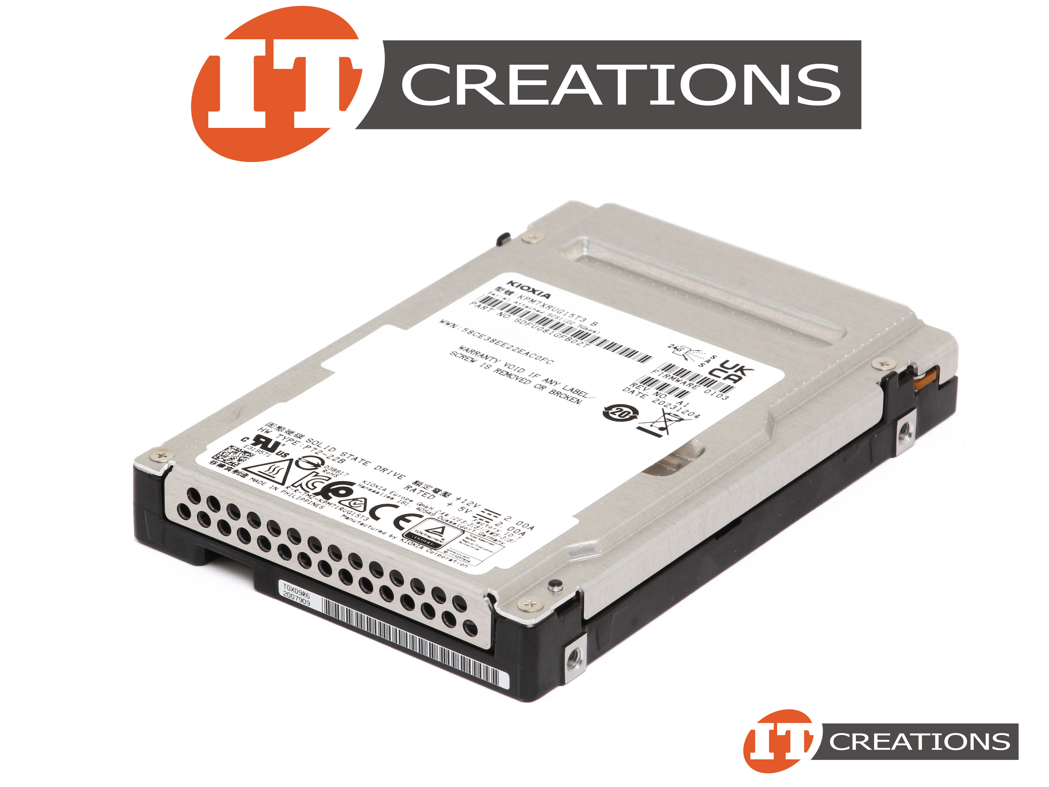 KPM7XRUG15T3 - New Other - Kioxia 15360GB TLC SAS IIII 2.5 Inch Small ...