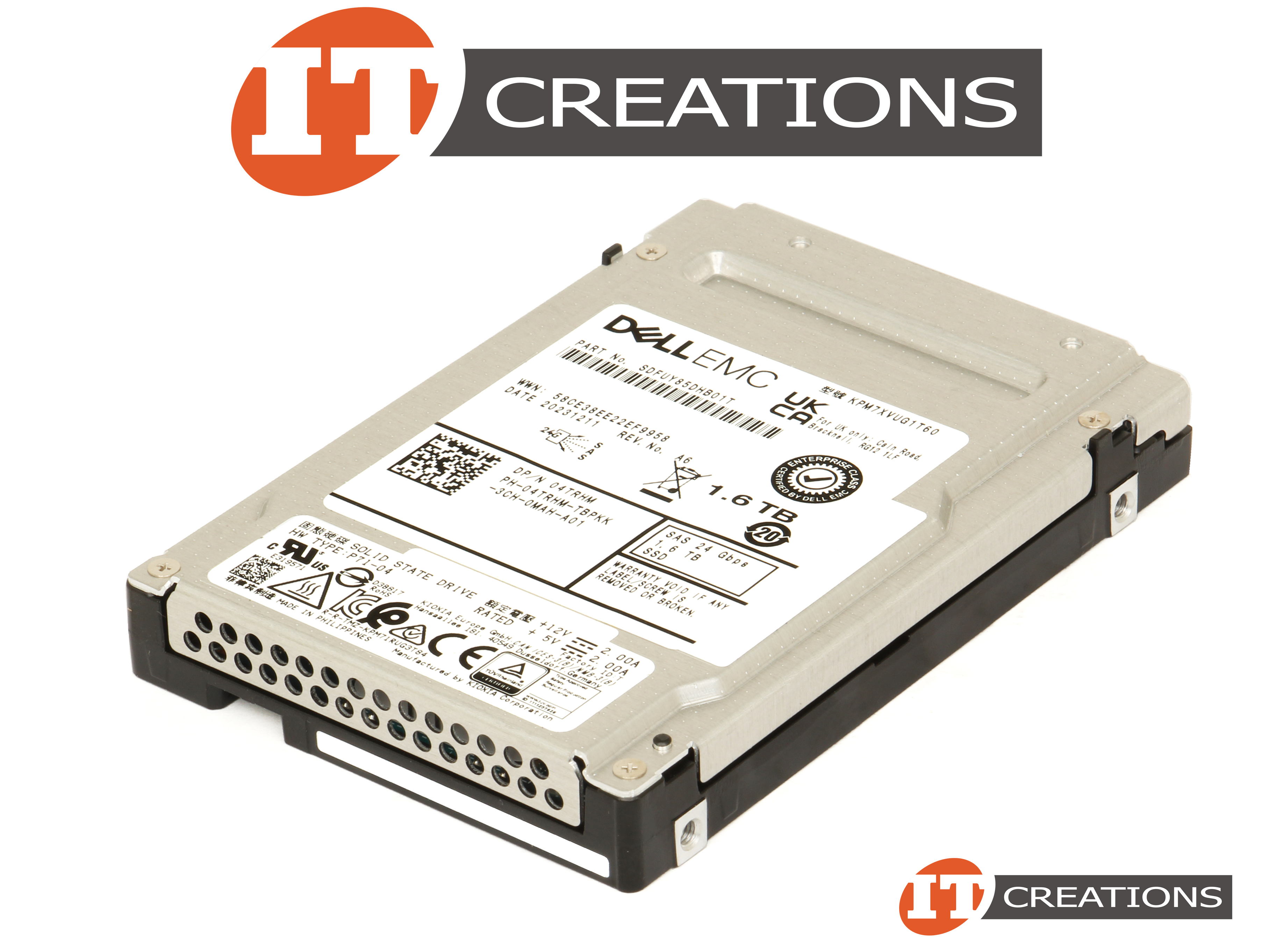 KPM7XVUG1T60-DELL - Used - DELL EMC / Kioxia 1.6TB 112-Layer SAS IIII 2 ...