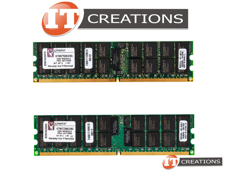 KTM2759K2 KINGSTON 8GB MEMORY KIT ( 4GB X 2 ) PC2-5300R ECC REGISTERED ...