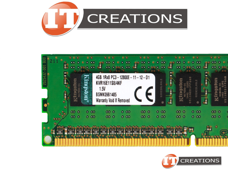 KVR16E11S8-4KF Kingston 4GB PC3-12800e DDR3-1600 Unbuffered ECC 1rx8 Cl11 240 PIN 1.5v Memory ...