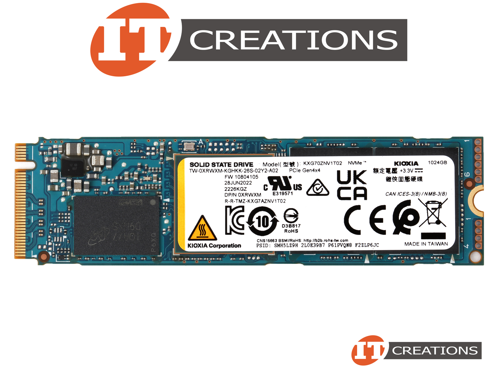 KXG70ZNV1T02-DELL - Refurbished - DELL / KIOXIA 1024GB TLC PCIE GEN4 X4 ...