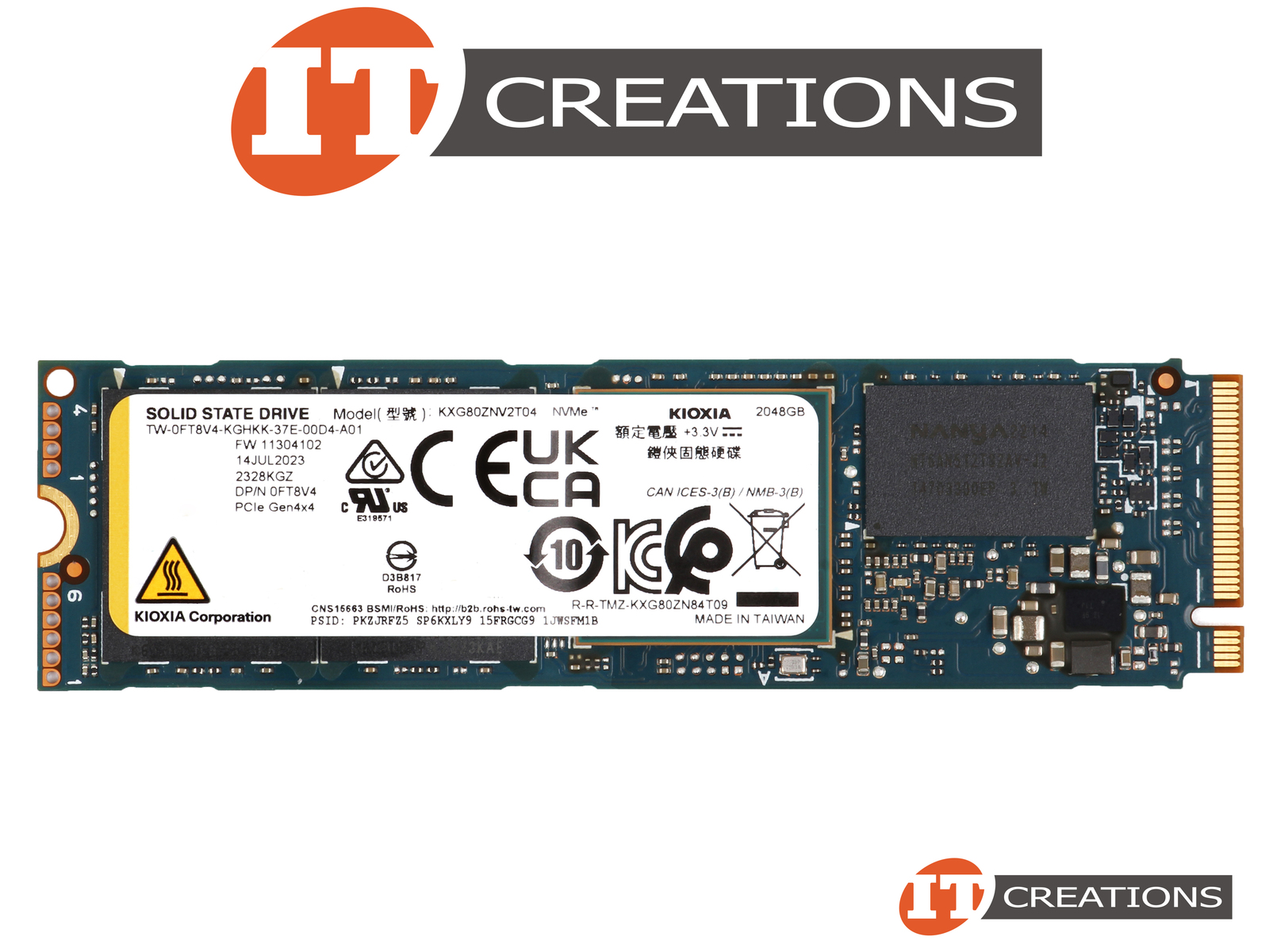 KXG80ZNV2T04-DELL - Refurbished - DELL / KIOXIA 2048GB 112-LAYER TLC ...