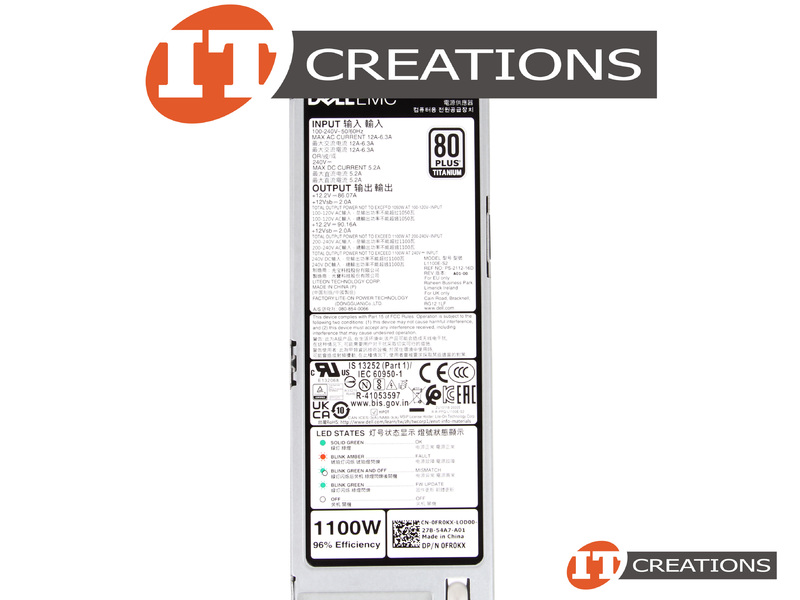 L1100E-S2-DELL DELL Power Supply 1100w 100-240v 12-6.3a 50-60hz 80 Plus ...