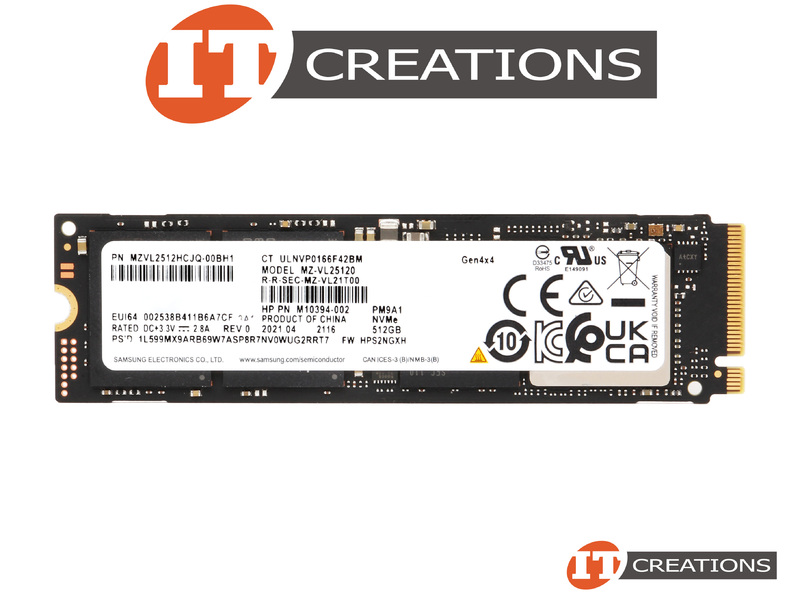 M10394-002 - Refurbished - HP 512GB V-Nand TLC PCIE Gen4 X4 NVME M.2 ...