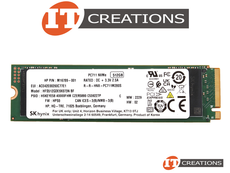 M16789-001 - Refurbished - HP 512GB TLC PCIE Gen3 X4 NVME M.2 2280 ...