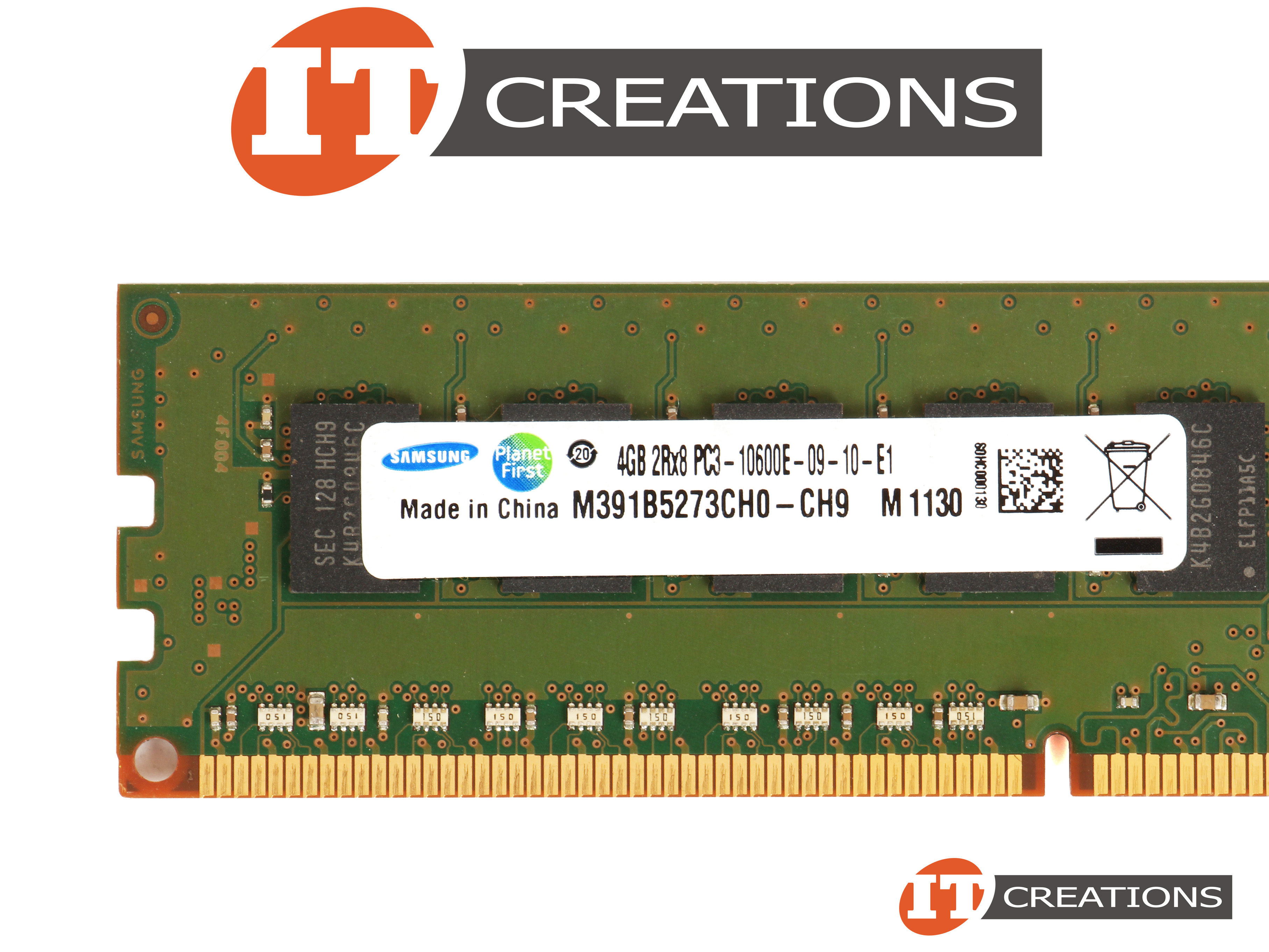M391B5273CH0-CH9 Samsung 4GB PC3-10600e DDR3-1333 Unbuffered ECC 2rx8 CL9 240 PIN 1.5v Memory Module
