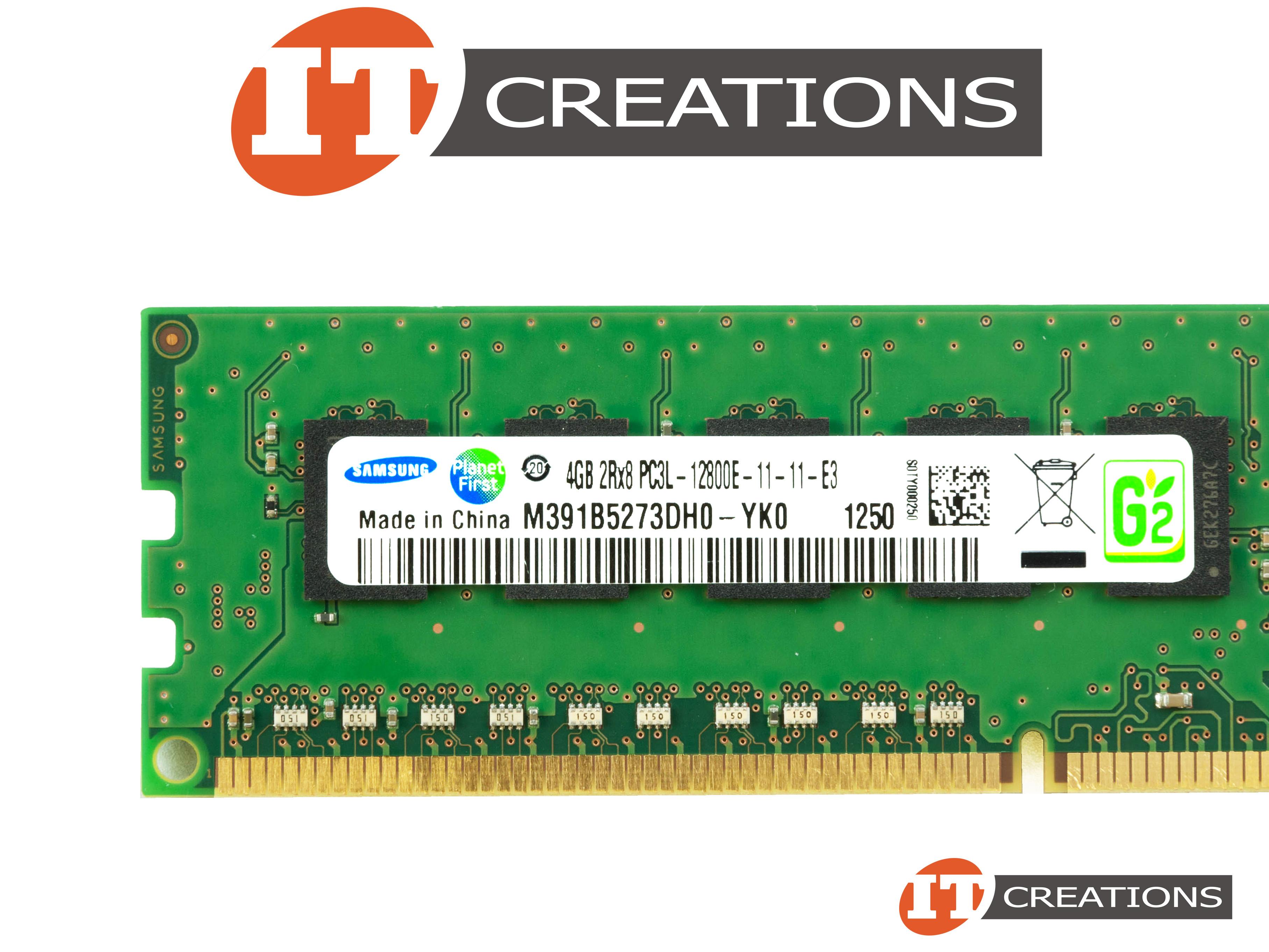 M391B5273DH0-YK0 SAMSUNG 4GB PC3L-12800E DDR3-1600 UNBUFFERED ECC 2RX8 CL11 240 1.35V LOW ...