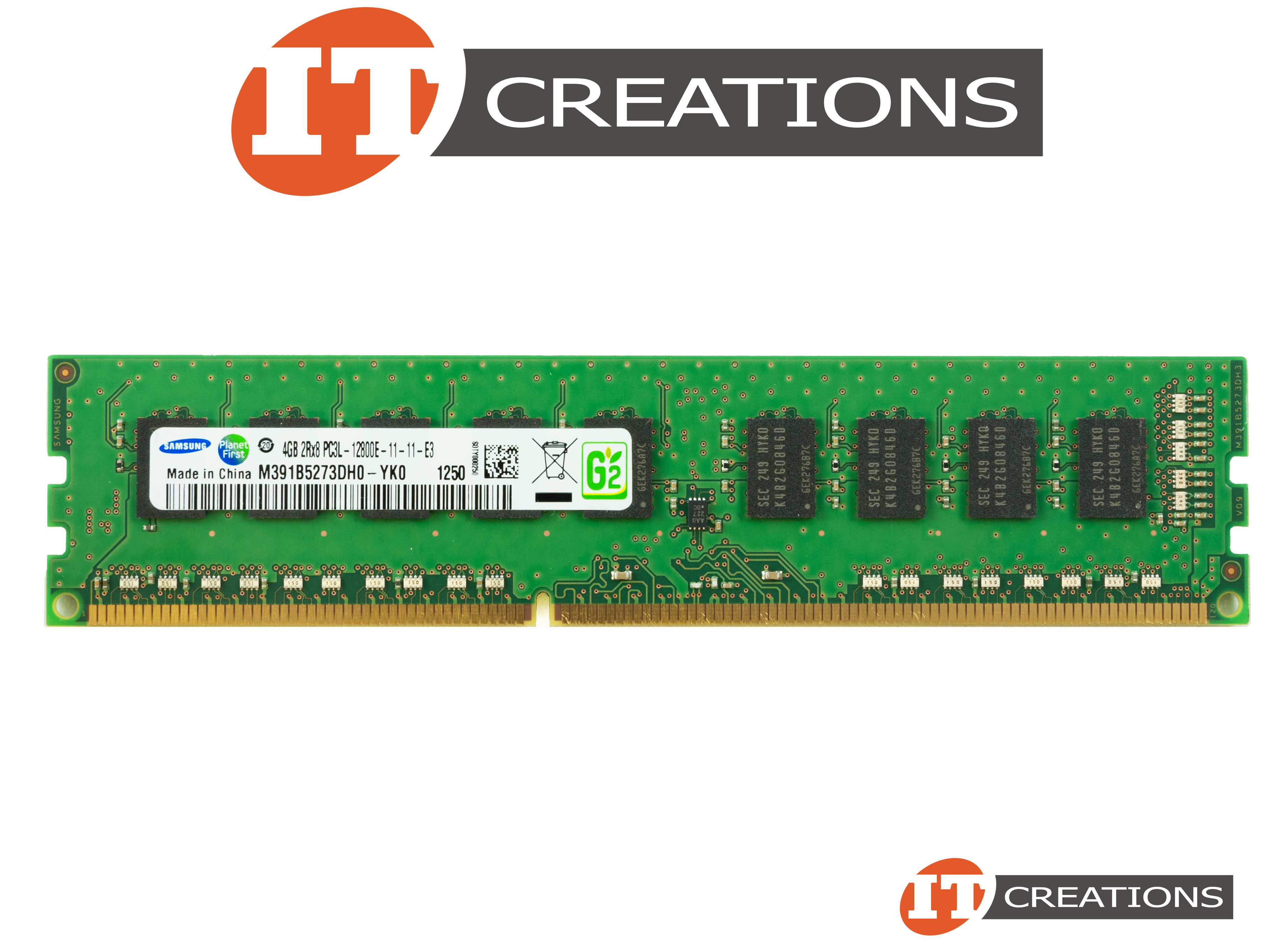 M391B5273DH0-YK0 SAMSUNG 4GB PC3L-12800E DDR3-1600 UNBUFFERED ECC 2RX8 CL11 240 1.35V LOW ...
