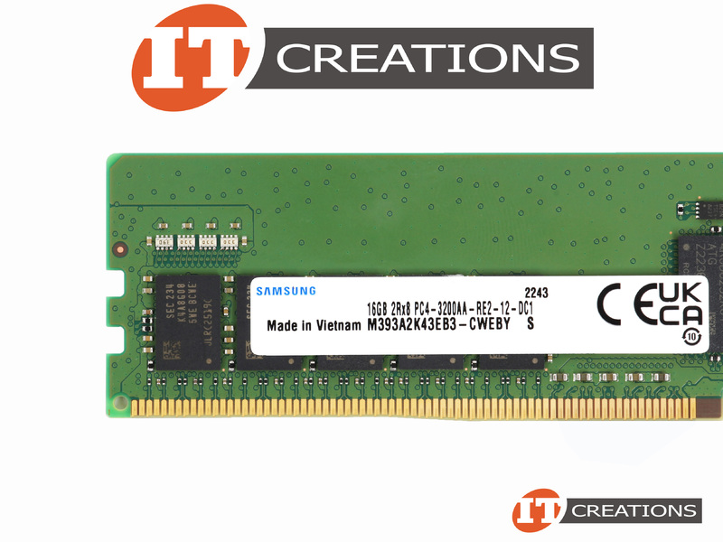 M393A2K43EB3-CWEBY Samsung 16GB PC4-25600aa-R DDR4-3200aa-R Registered ...