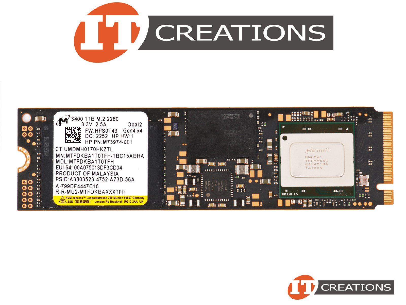 M73974-001 - New Other - HP 1TB 176-LAYER TLC PCIE GEN4 X4 NVME M.2 ...
