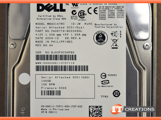 MBA3147RC FUJITSU 146GB 15K RPM SAS 3.5 INCH HARD DRIVE