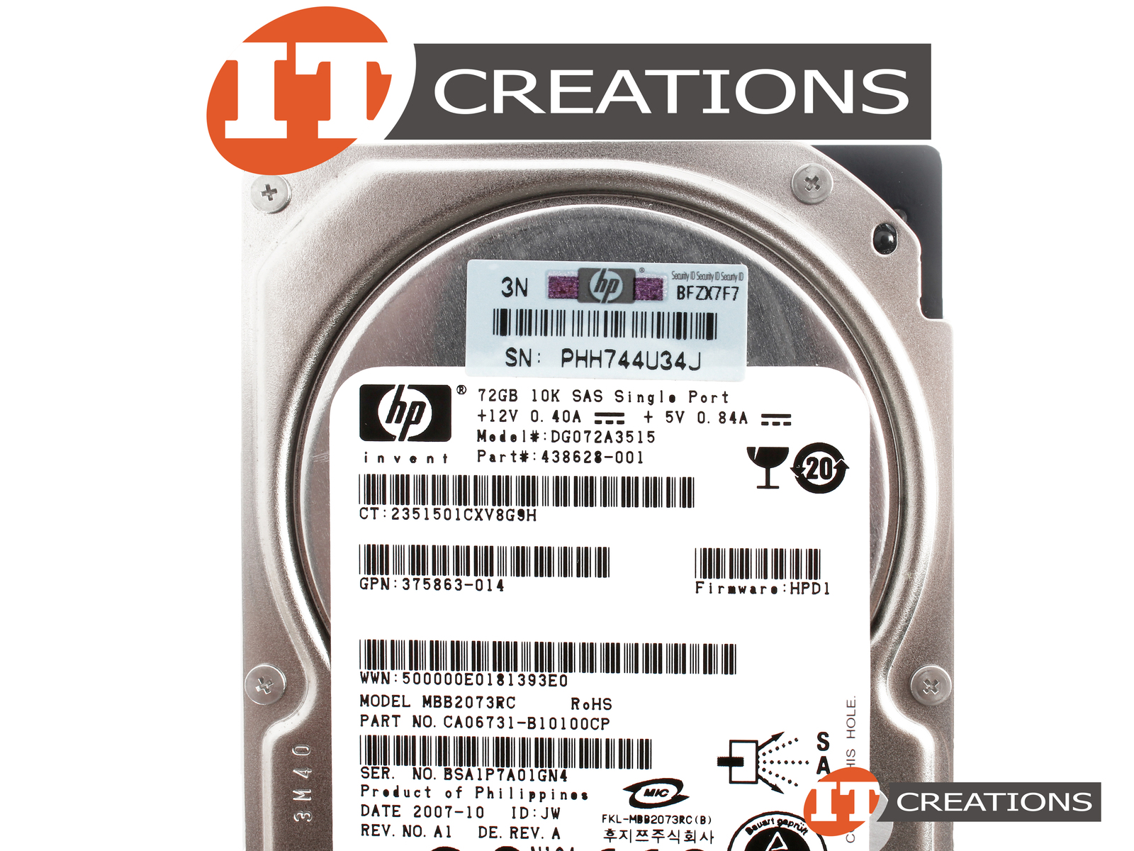 MBB2073RC-HP HP / FUJITSU 72GB 10K RPM SAS 2.5 INCH SMALL FORM FACTOR ...