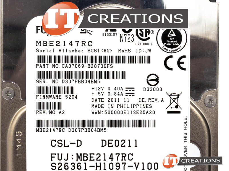 MBE2147RC-FUJITSU - Refurbished - FUJITSU 146GB 15K RPM SAS 2.5 INCH SMALL FORM FACTOR SFF 6GB/S ...