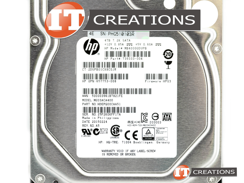 MG03ACA400-HP - Refurbished - HP / TOSHIBA 4TB 7.2K RPM SATA III 3.5 ...
