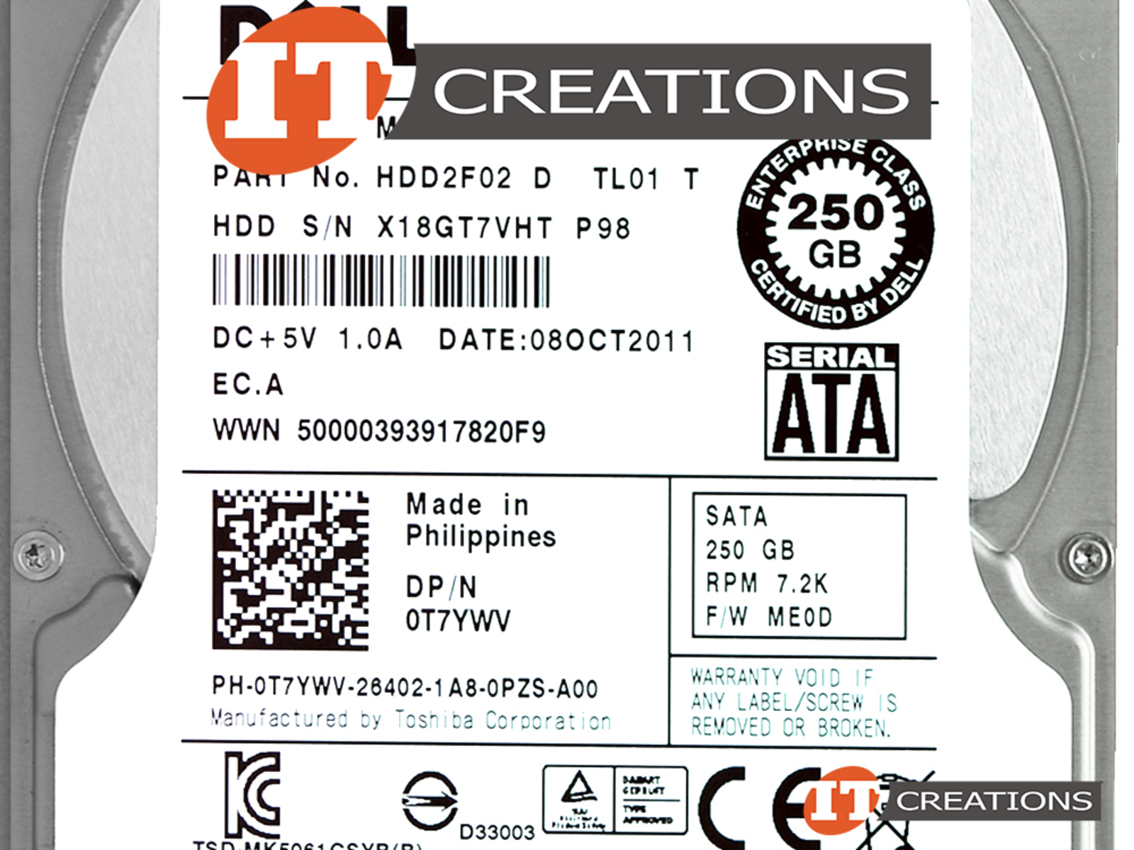 MK2561GSYB-DELL DELL 250GB 7.2K RPM SATA 2.5 INCH HARD DRIVE (DUAL ...