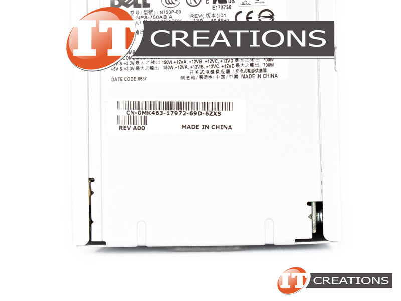 MK463 DELL POWER SUPPLY 750W INPUT 100-120V 13A 50-60HZ / 200-240V 7A ...