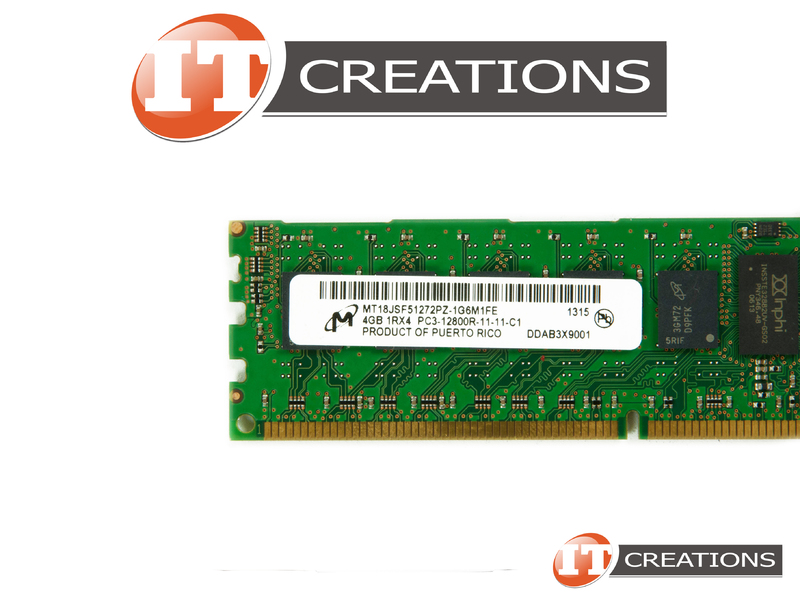 MT18JSF51272PZ-1G6M1FE MICRON 4GB PC3-12800R DDR3-1600 REGISTERED ECC CL11 240 PIN 1.5V MEMORY ...