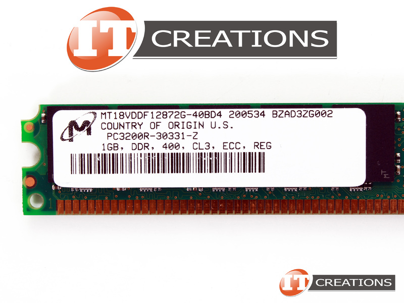 MT18VDDF12872G-40BD4 MICRON 1GB PC-3200R DDR-400 REGISTERED ECC CL3 LOW PROFILE MEMORY MODULE