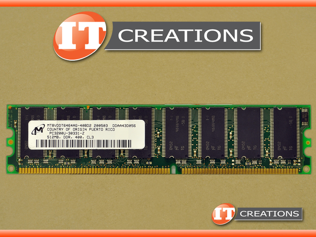 MT8VDDT6464AG-40BD2 MICRON 512MB PC-3200U UNBUFFERED ECC DDR-400 MEMORY ...