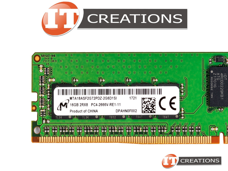 MTA18ASF2G72PDZ-2G6D1SI Micron 16GB PC4-21300r DDR4-2666v-R Registered ...
