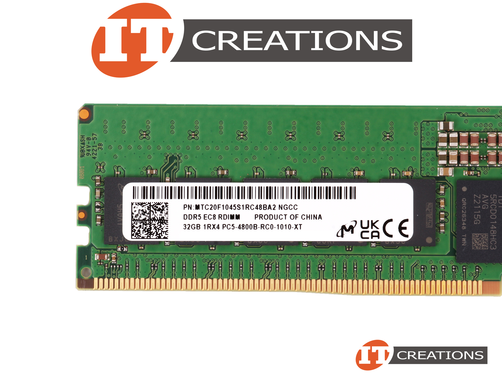 MTC20F1045S1RC48BA2 Micron 32GB PC5-38400 Ddr5-4800b-R Registered ECC ...