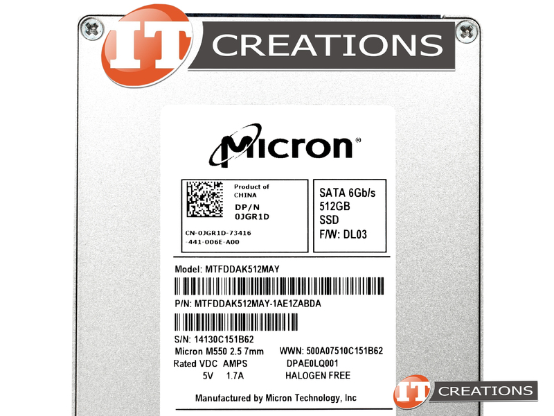 MTFDDAK512MAY-DELL - Refurbished - DELL / Micron 512GB MLC SATA III 2.5 ...
