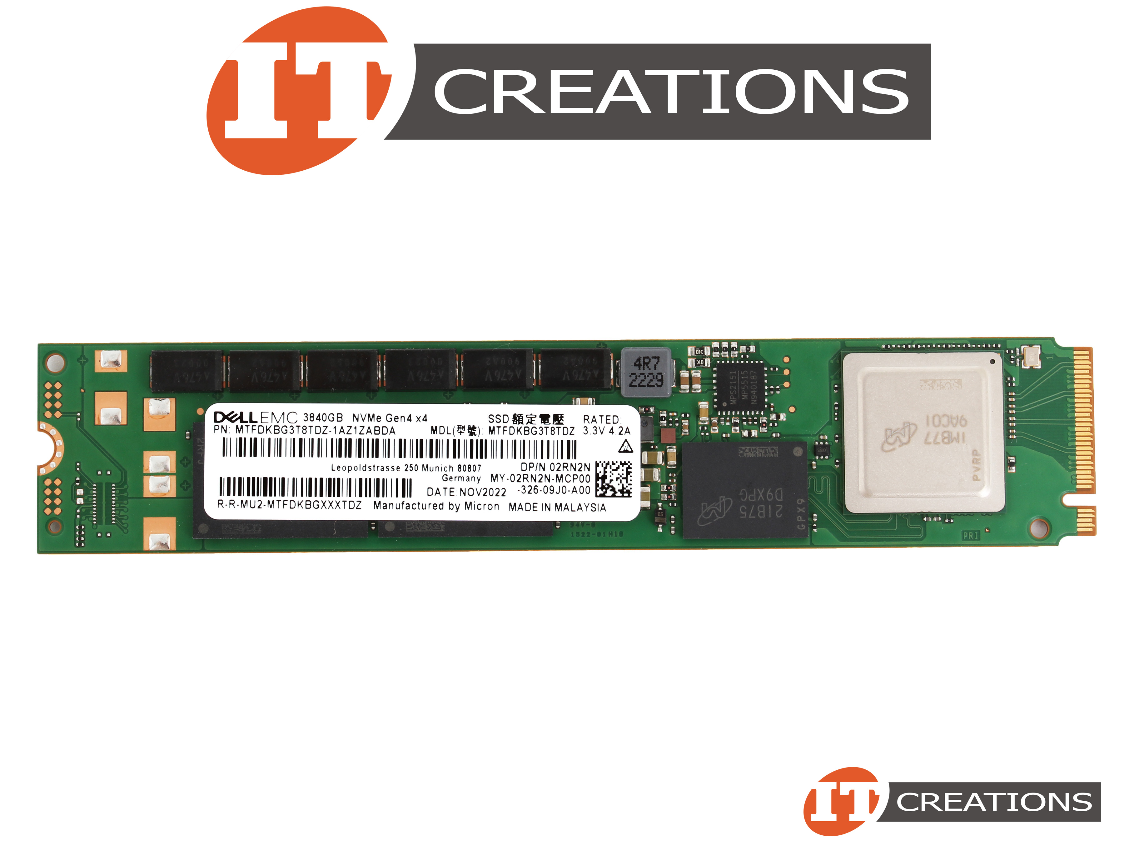 MTFDKBG3T8TDZ-1AZ1ZABDA-DELL - Used - DELL EMC / Micron 3840GB 96-Layer ...