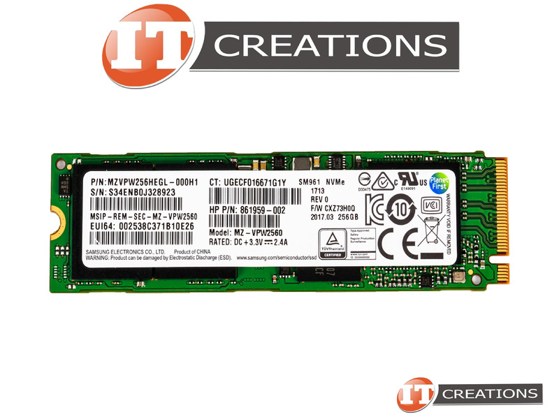 MZ-VPW2560-HP - Refurbished - HP 256GB MLC PCIE Gen3 X4 NVME M.2 2280 ...