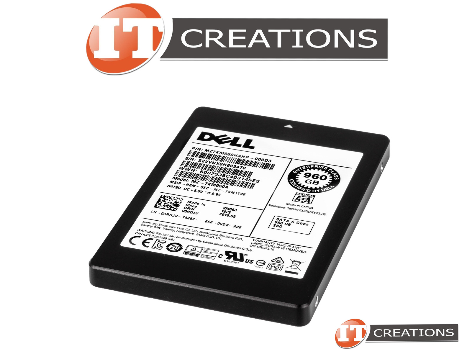 MZ7KM960HAHP-00005-DELL - Refurbished - DELL / Samsung 960GB MLC SATA ...