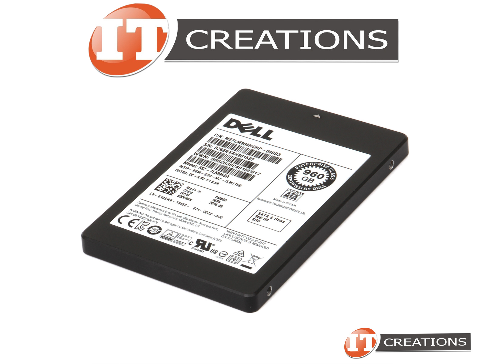 MZ7LM960HCHP-000D3-DELL - Refurbished - DELL / Samsung 960GB SATA III 2 ...